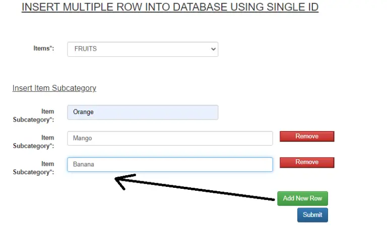 Insert Multiple Rows Using The Same Id In PHP PBPhpsolutions