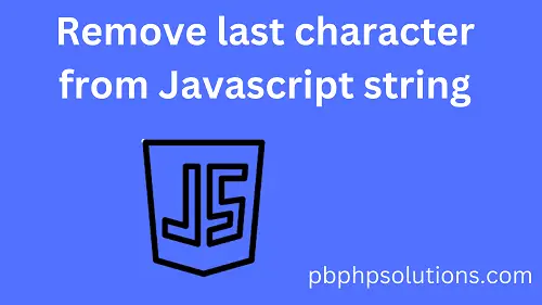 Remove Last Character From Javascript String PBPhpsolutions