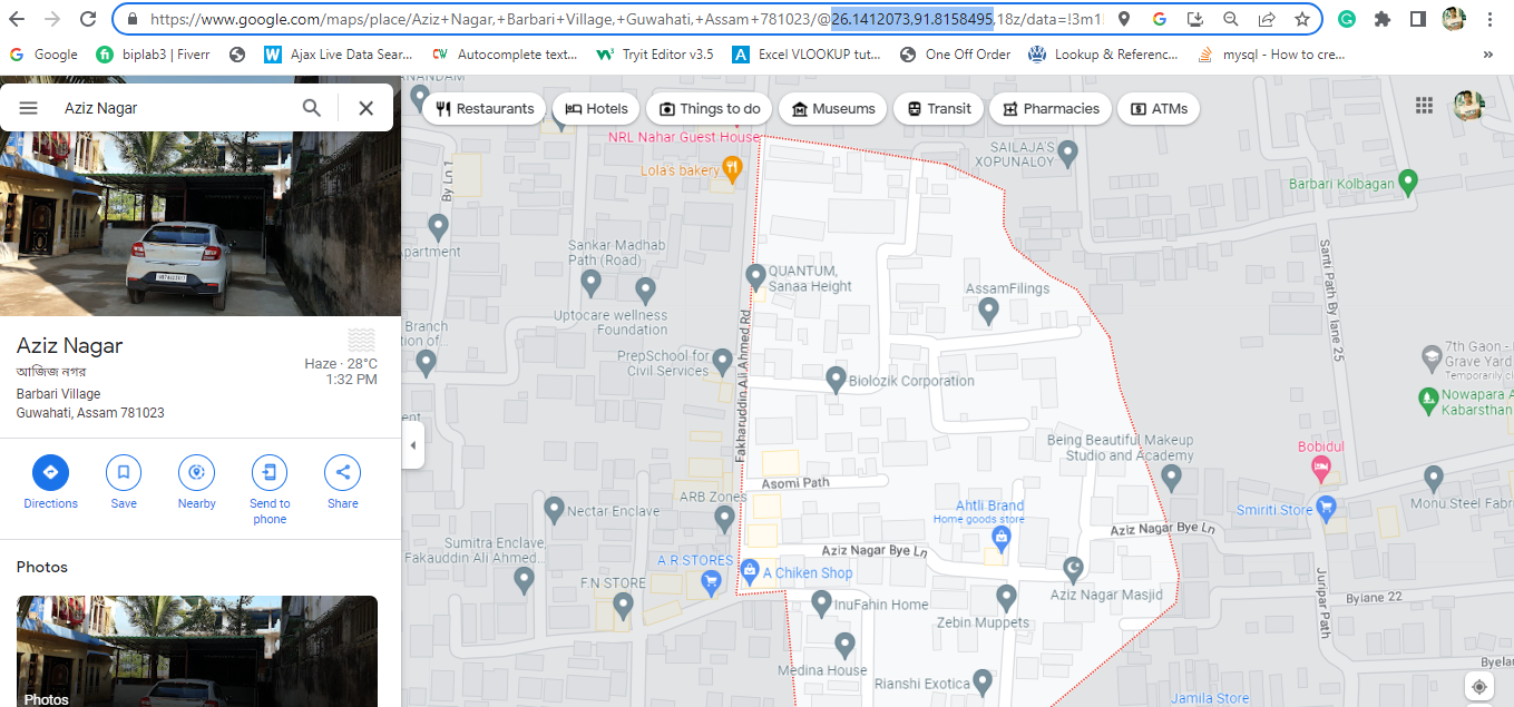 Find longitude and latitude of my location on Google maps - PBPhpsolutions